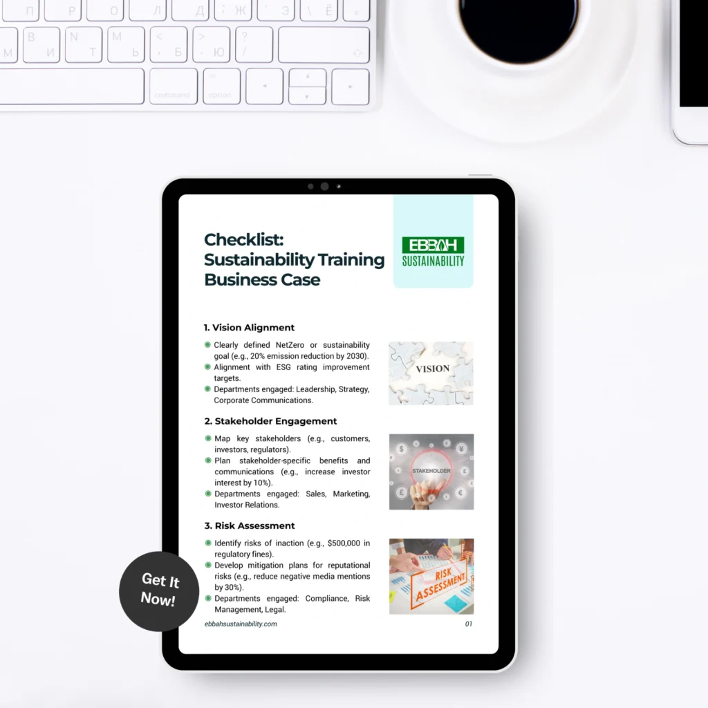 Checklist Sustainability Training Business Case - Sustainability ...